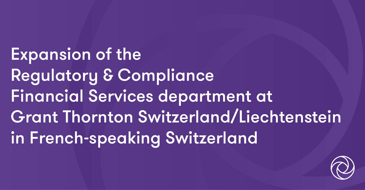 Expansion of the Regulatory & Compliance Financial Services department ...